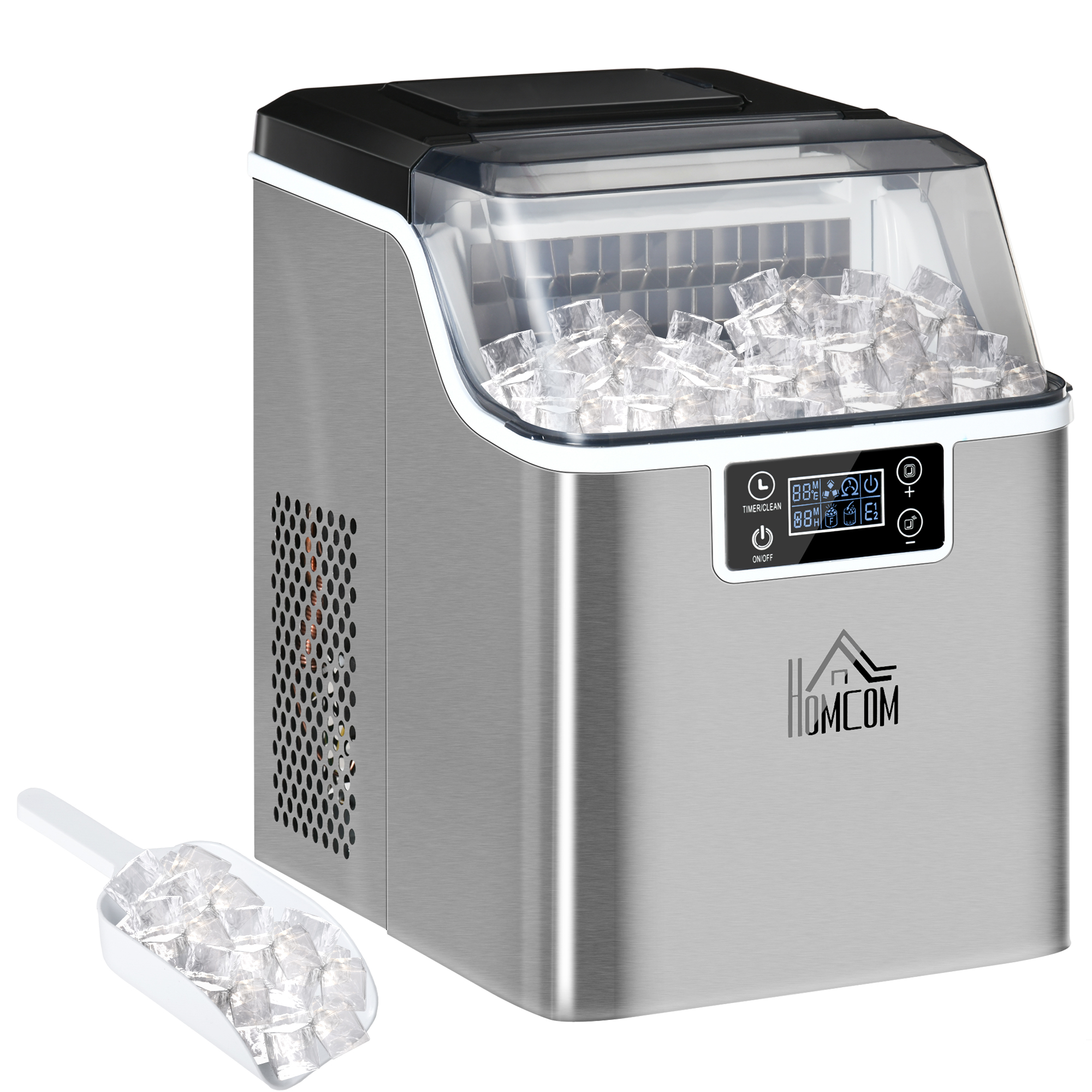 HOMCOM Ice Maker Machine, Counter Top Ice Cube Maker for Home, 20kg in ...