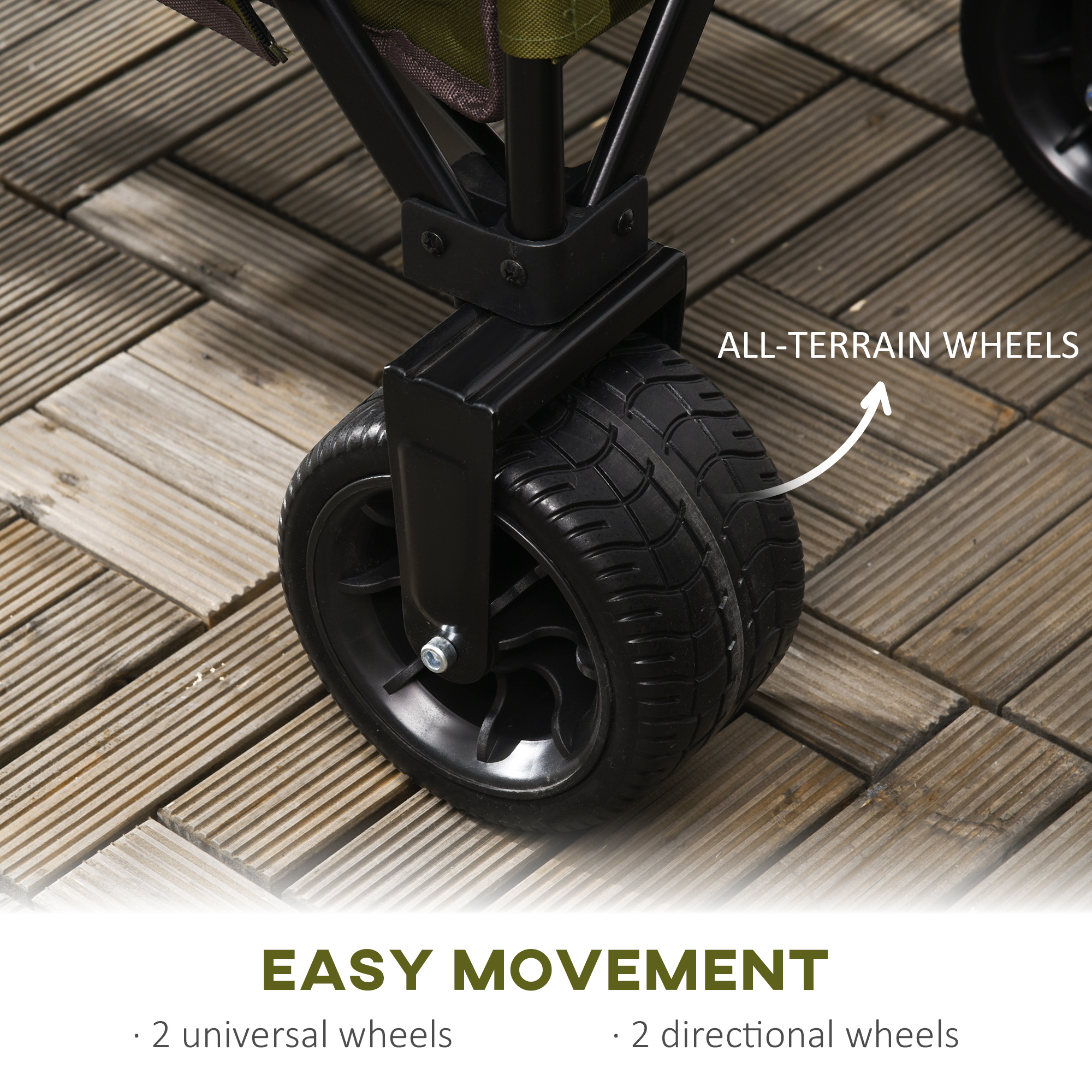 Outsunny Folding Garden Trolley, Cargo Traile on Wheels, Collapsible ...