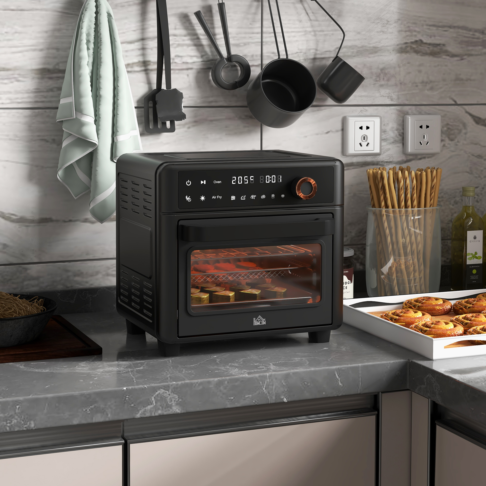 HOMCOM Air Fryer Oven, 13L Mini Oven, Multifunction Countertop ...