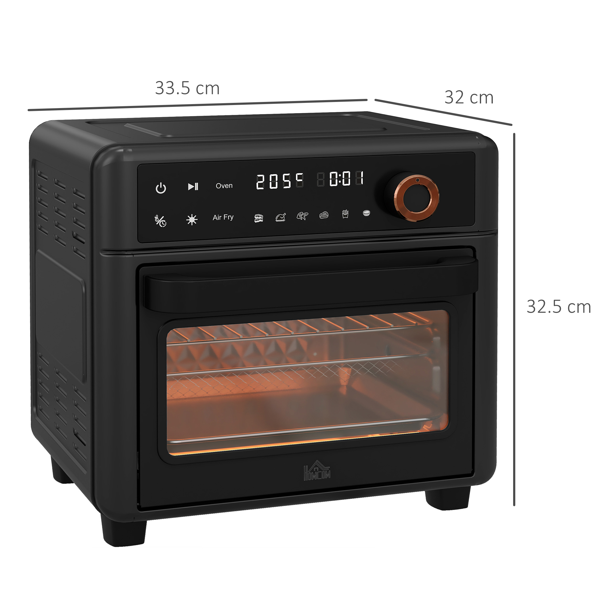 HOMCOM Air Fryer Oven, 13L Mini Oven, Multifunction Countertop ...