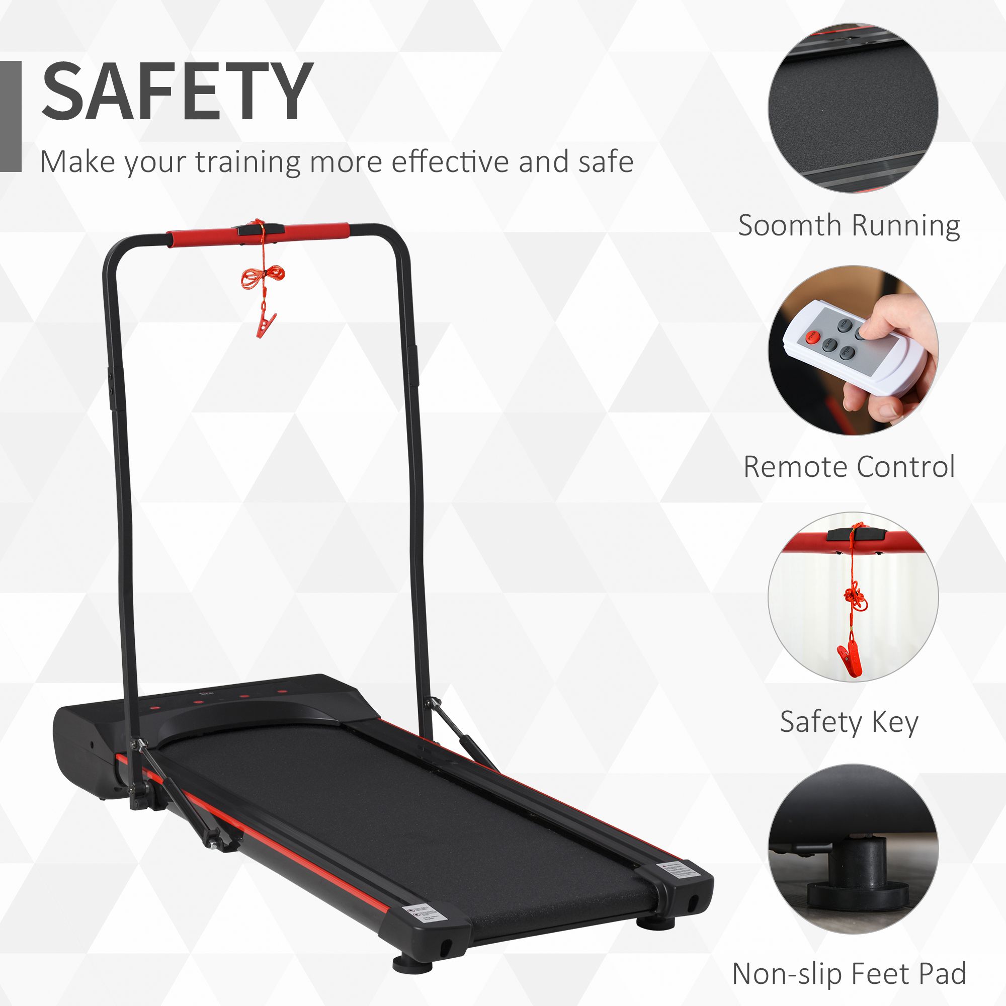 HOMCOM Foldable Walking Machine Treadmill 1-6km/h with LED Display ...