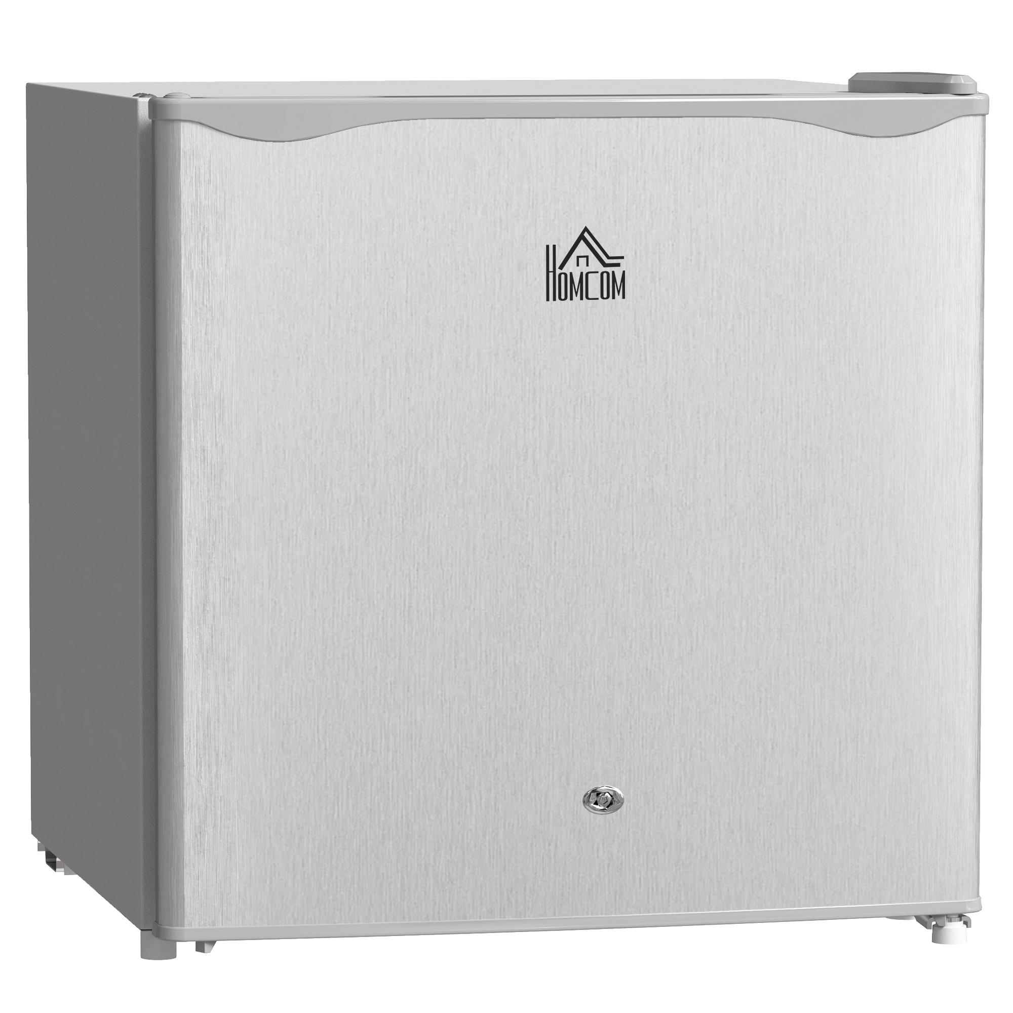 HOMCOM 46 Litre Lockable Countertop Fridge - Grey - Furnedo