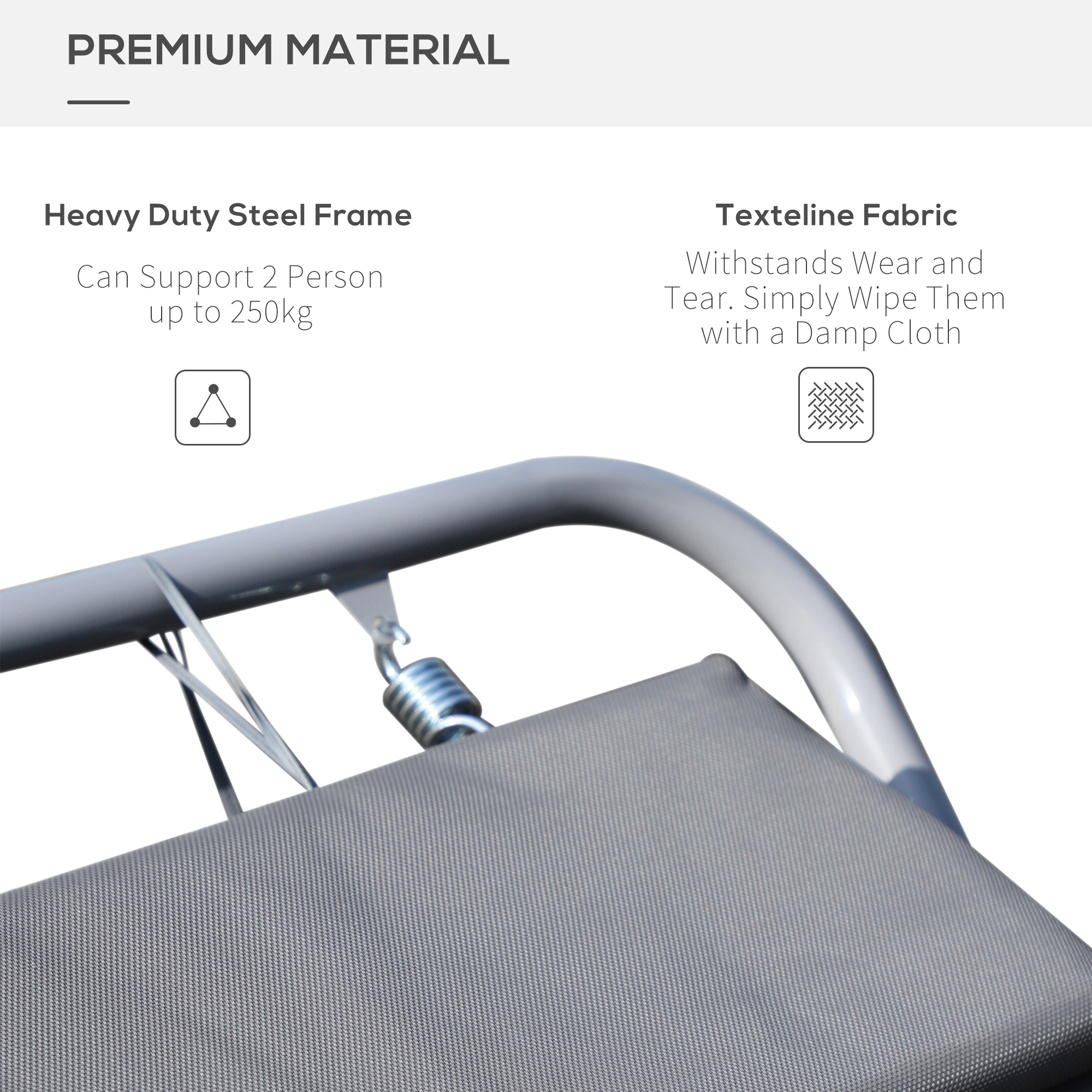 Outsunny Rocking Sun Lounger, Double Garden Lounger Sunbed with ...