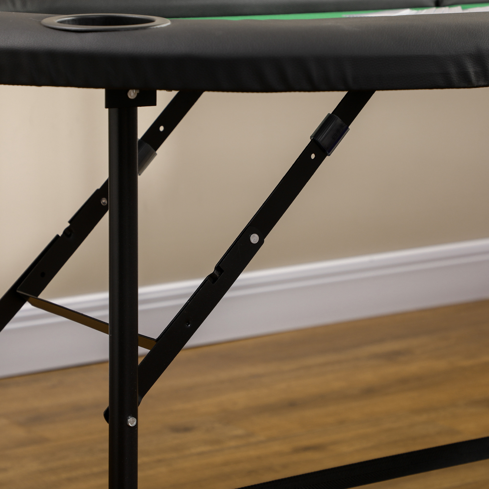 HOMCOM 8 Player Folding Poker Table, Oval Portable Blackjack Casino ...