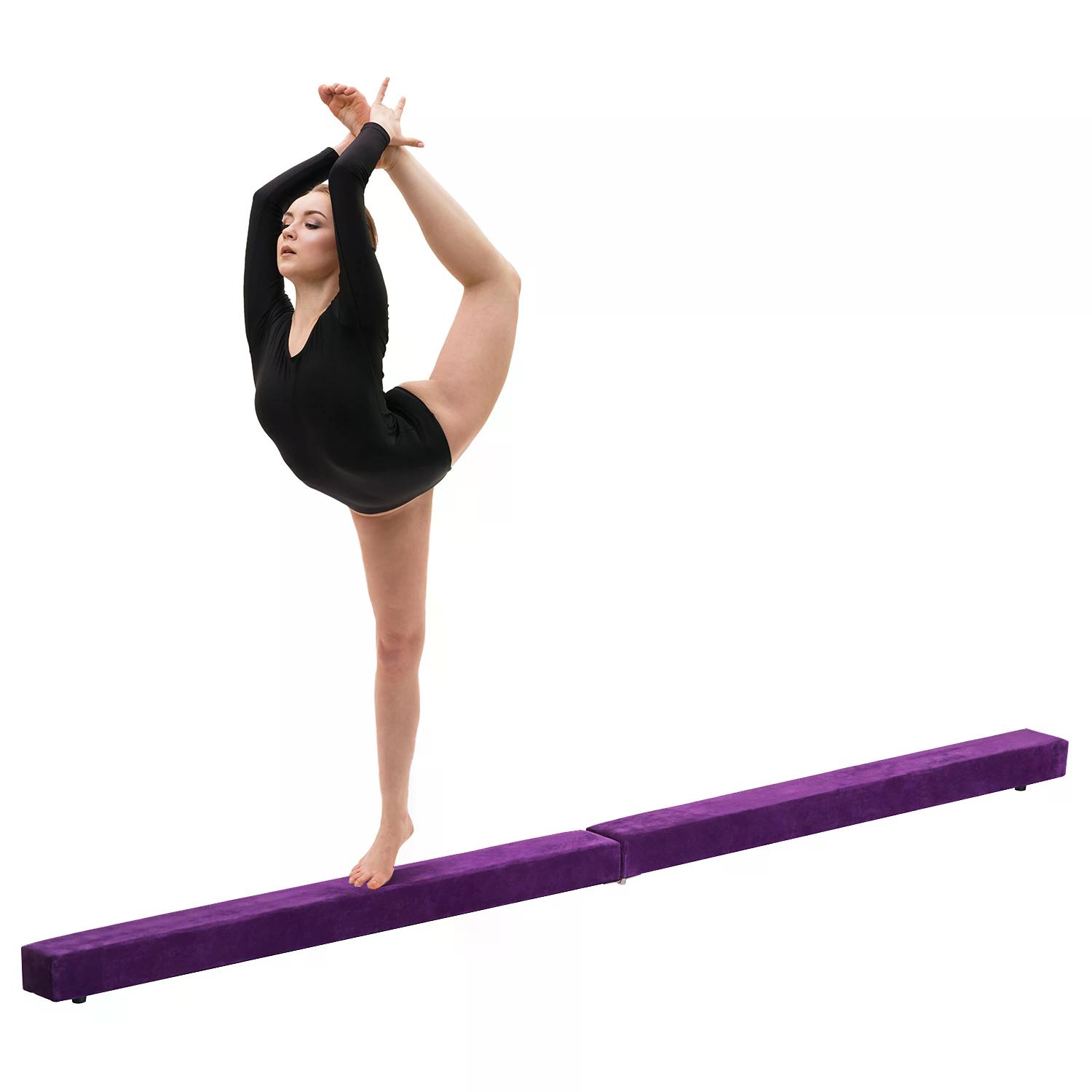 HOMCOM 2.4M 8FT Gymnastics Folding Balance Beam Home Gym Training ...