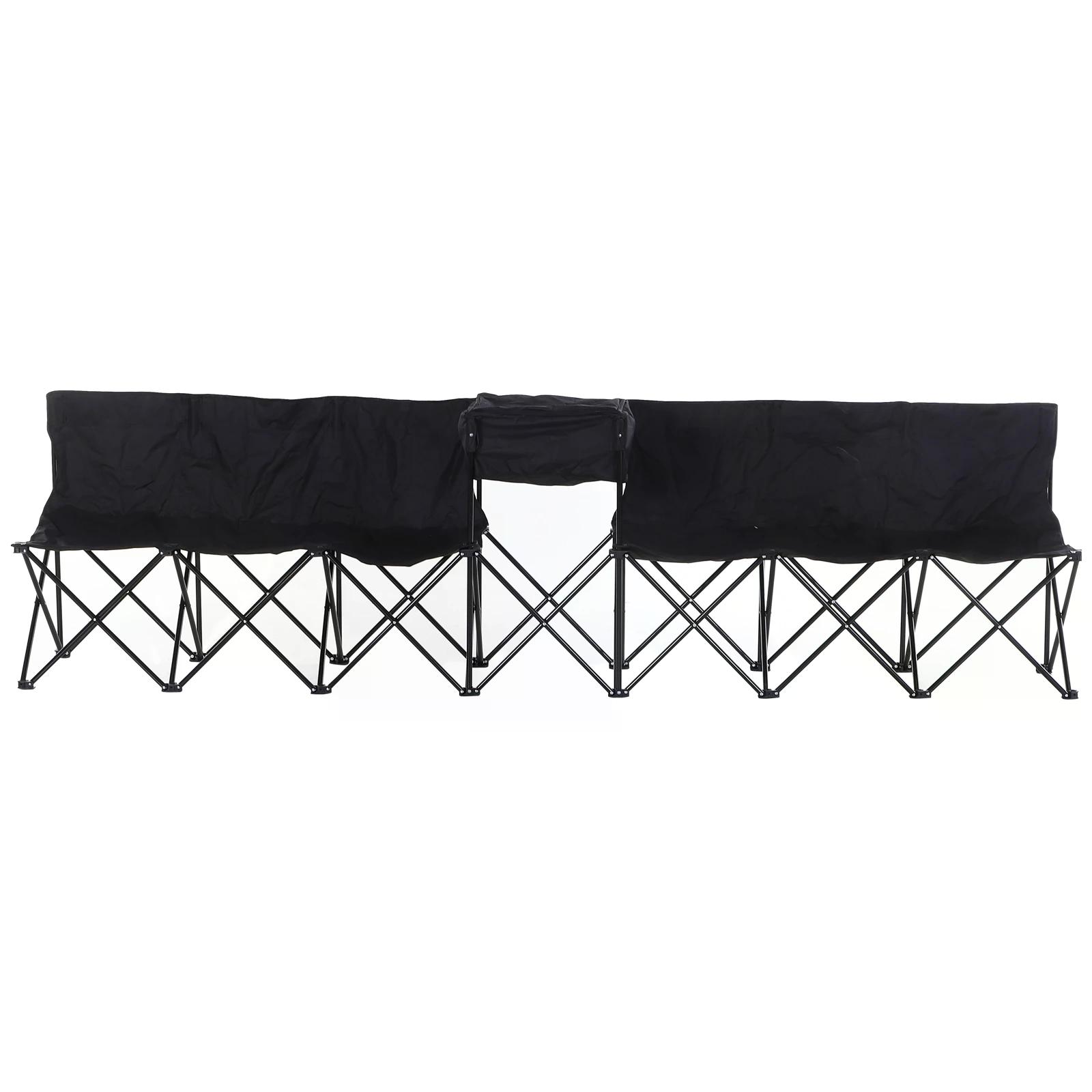 Outsunny 6 Seat Folding Sports Bench Portable Sports Team Bench ...