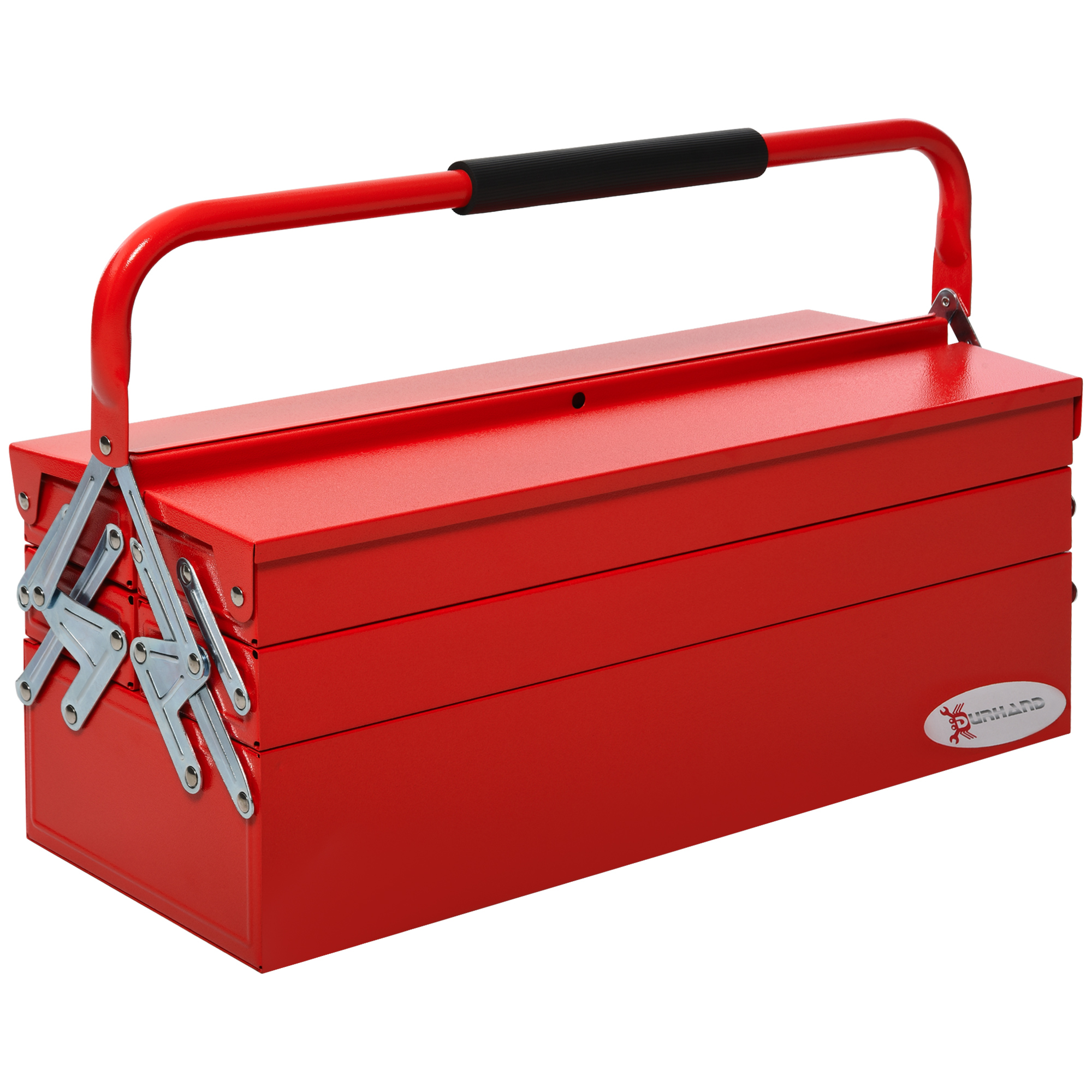 DURHAND Metal Tool Box 3 Tier 5 Tray Professional Portable Storage ...