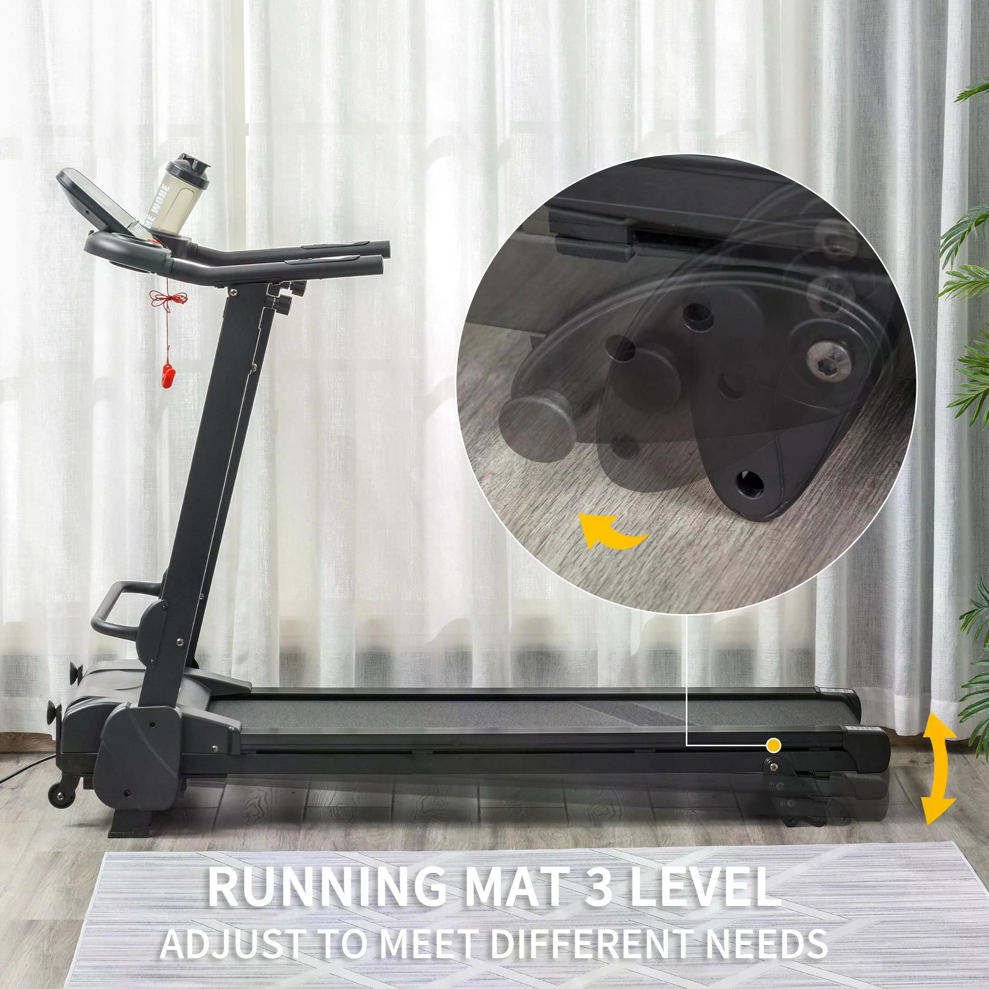 HOMCOM 2.5HP 14Km/h Manual Incline Electric Running Machine Motorized ...
