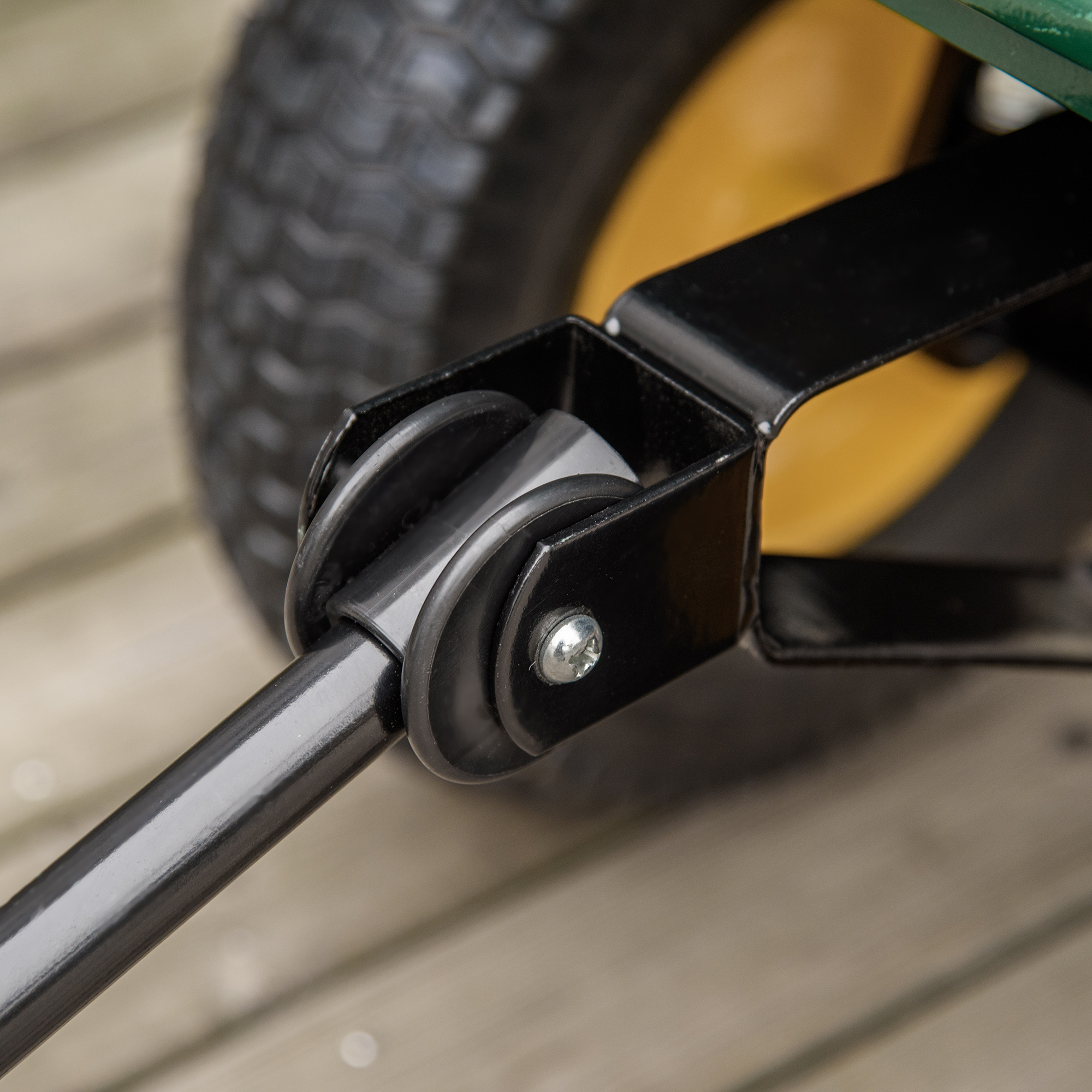 Outsunny Heavy Duty Garden Trolley with 4 Wheels, Metal Frame, and Pull ...